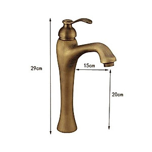 Mixer Tap Single Hole Vintage Bathroom Sink Taps Lever Basin Taps Solid Brass Bath Kitchen Tap Deck Mount Antique Sink Mixer Tap Rustproof All Copper Metal Hot And Cold Water Kitchen Tap