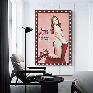 YySs Singer Lana Del Rey Music Poster Canvas Art Painting Decor Wall Posters Bedroom Gym Decorative Gift 12x18inch(30x45cm)