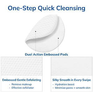 Keenoniks Dual Texture Cleansing Pads with Facial Essence 70ea Large Value Pack- Cabbage & Moringa Wipes for Quick Cleansing, Makeup Remover, Mild Exfoliator | Korean Skincare - (9.29Oz)