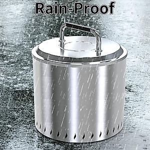 Stainless Steel Fire Pit Cover Lid for Solo Stove Ranger, 15" Portable Fire Pit Cover with Handle, Outdoor Wood Burning and Low Smoke Camping Stove Accessory