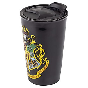 Seven20 Harry Potter Hogwarts Travel Coffee Mug, 14oz - Ceramic Tumbler with Hogwarts Crest Design - Officially Licensed - Great Gift for Teens & Adults