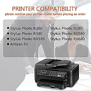 Run Star Remanufactured 78 Black Ink Cartridge Replacement for 78 T078 to use with Artisan 50 Stylus Photo R260 R280 R380 RX580 RX595 RX680 Printer (2-Black)