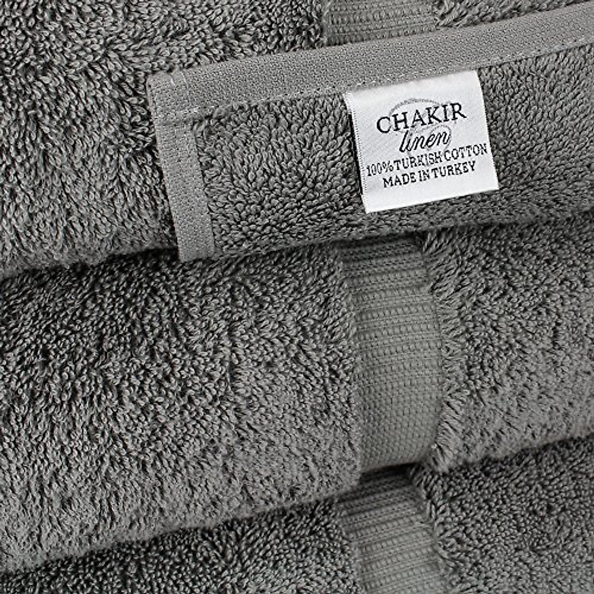 Chakir Turkish Linens Turkish Cotton Luxury Hotel & Spa Bath Towel, Bath Towel - Set of 4, Gray