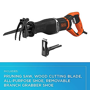 beyond by BLACK+DECKER Electric Pruning Saw with Branch Holder, 7 Amp (BES302KAPB) , Orange