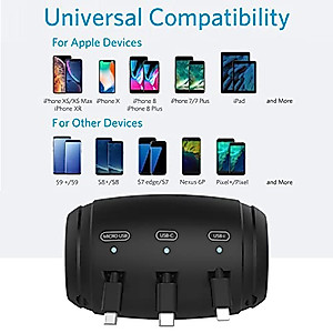 Multi-Car Retractable Backseat 3 in 1 Car Charging Station Box Compatible with All Phones/iPhone/Samsung/Android, Backseat Passengers | Share Rid