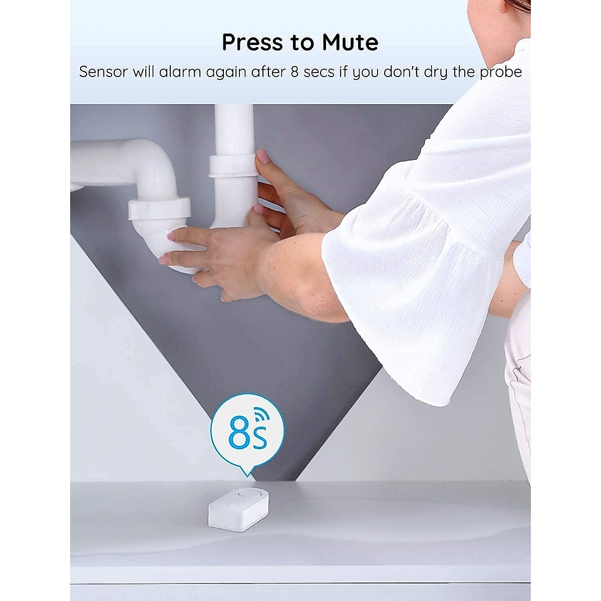Govee Water Detectors 7 Pack Sensor with 100dB Adjustable Audio Alarm Bundle with Govee WiFi Smart Gateway with Alert Email & APP Push for Home Bedrooms