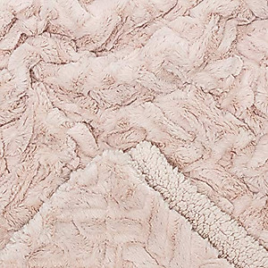 Chanasya Fuzzy Soft Cloud Textured Embossed Faux Fur Throw Blanket - Plush Sherpa Solid Cozy Blanket for Bed Sofa Chair Couch Cover Living Bed Room (50x65 Inches) Classy Pink Blanket
