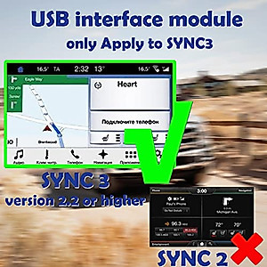 Heffchi Apple carplay sync 3 hub Module,Dual USB Interface Moudule,Compatible Ford sync 3 USB hub Dual,HC3Z-19A387-E/ HC3Z-19A387-B Blue