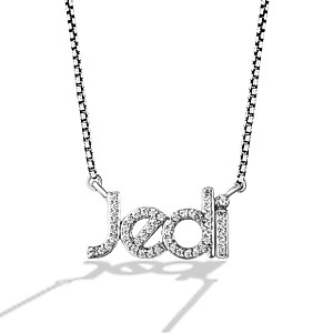 Jewelili Star Wars™ Fine Jewelry Into The Galaxy Sterling Silver Jedi Editorial Necklace with 1/6 Cttw Diamonds