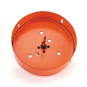 Klein Tools 31900 Bi-Metal Hole Saw, 6-3/8-Inch, For Drywall-Ceiling Tile-Steel-Wood-Plastic, Stainless Steel, Recessed Lighting