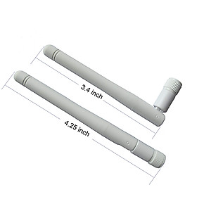 bestkong 2 Pcs 2.4GHz 3dBi Omni WiFi SMA Male Antenna White Color for Wireless Router 11cm