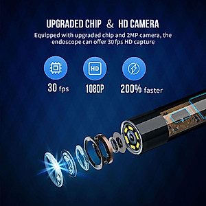 NIDAGE Wireless Endoscope for Automotive Inspection Semi-Rigid Flexible Waterproof 5.5MM WiFi Borescope Camera Compatible Android and iOS Smartphones, iPhone, iPad (4.92FT)