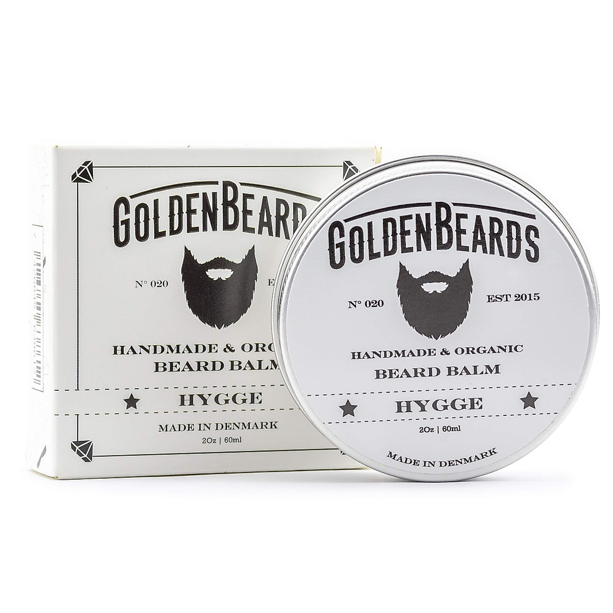 Bio Beard Balm -HYGGE - 60ML - 100% Organic by -Golden Beards- NON SCENTED Beard Oil