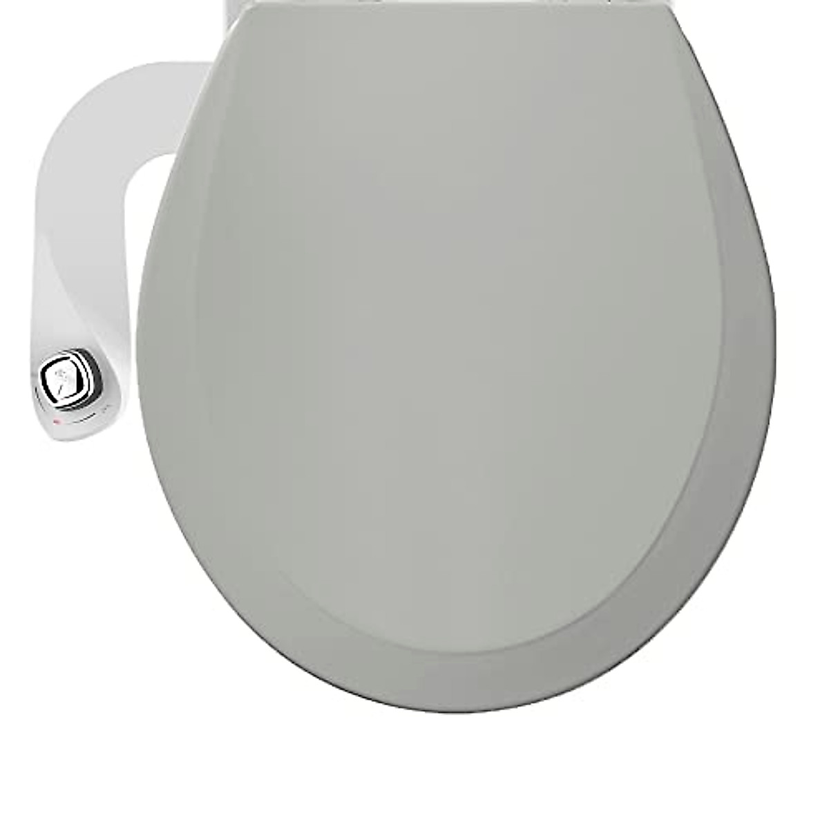 Bio Bidet by Bemis 500EC Toilet Seat with Perfect Fit, Fresh Water Spray, Non-Electric, Easy to Install Bidet, ROUND, Ice Grey