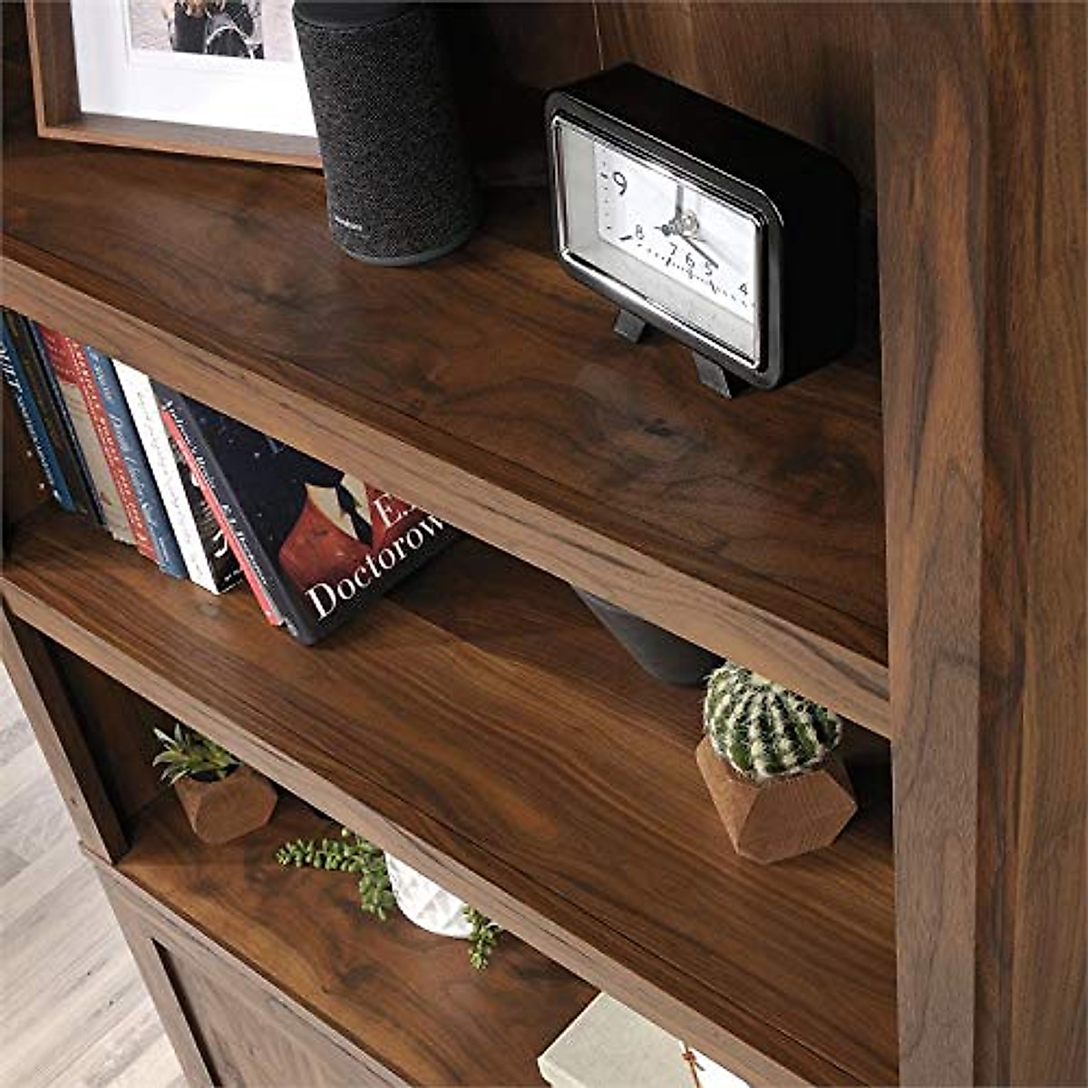 Sauder Misc Storage Engineered Wood Tall Wood Bookcase in Grand Walnut