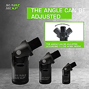 SUNHZMCKP Universal Joint Socket, 3-Piece，1/4-Inch, 3/8-Inch, 1/2-Inch Drive Set