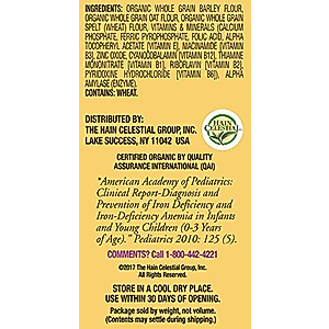 Earth's Best Organic Infant Cereal, Whole Multi-Grain Cereal, 8 Oz