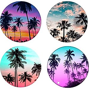 IYAYUHE Multi-Function Cell Phone Stand,Purple Blue Galaxy Black Palm Trees White Expanding Stand Grip for Smartphones and Tablets (4 Pack)