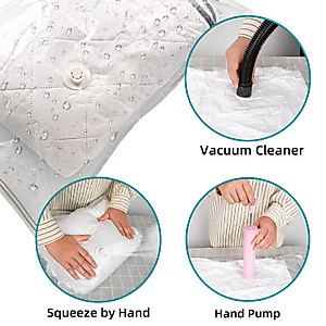 AirBaker Vacuum Storage Bags 12 Pack Space Saver for Clothes Blankets Clothing Traveling Comforters Vacuum Seal Bag with Travel Pump (3XL+3L+3M+3S)