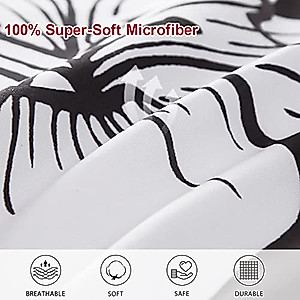 Black Duvet Cover Set King Red Floral Pattern Comforter Cover Boho Lily Floral Duvet Cover with 2 Pillow Cases Lightweight Microfiber Elegant Bedding Duvet Cover Set All Season 90"x 104"