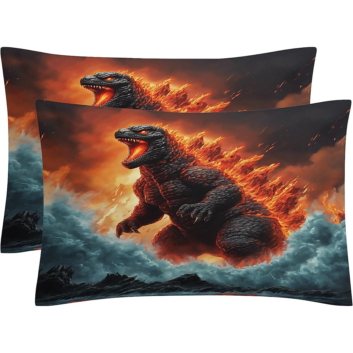 OmErsa Dinosaur Duvet Cover Twin Size Set, Monster Bedding Bedroom Decor, Comforter Cover & 2 Pillowcases 3 Pieces, Home Collection Quilt Cover