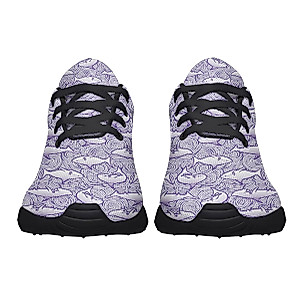 Women Men Cute Sharks Shoes Personalited Running Shoes Athletic Tennis Sneakers Gifts for Girl Boy Black Size 12