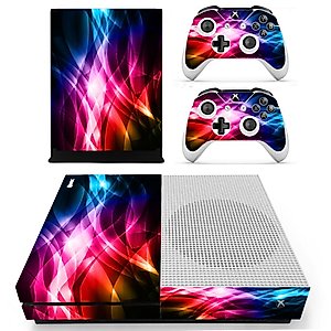 TUGEMET Wodoys Vinyl Stickers Skins Fit for Xbox One Slim Console and Controllers Suit Whole Body, Strange Flame