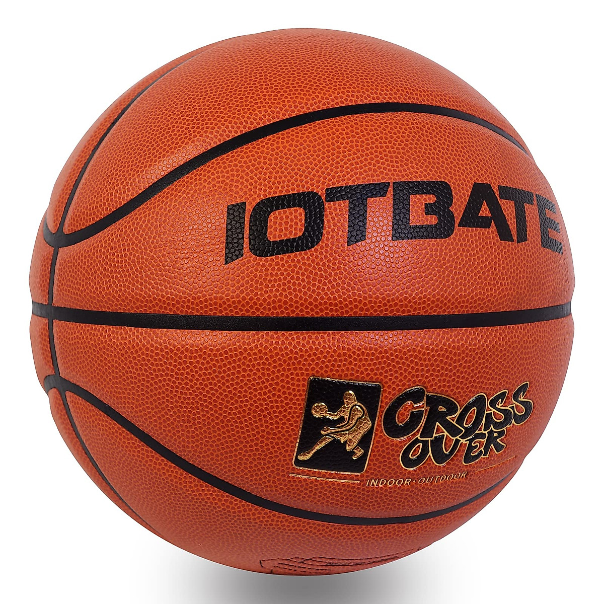 IOTBATE Cross Over Basketball Standard Size 7 Basketball High Density Pu Leather Game Basketball Indoor and Outdoor Basketball Without Air Pump (Deflated)