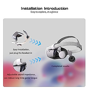 Headphone Compatible Meta Quest 2, Oculus Quest 2 Accessories, Adjustable Replacement Wireless Original Sound Earphones for Quest 2 (White Headphones)