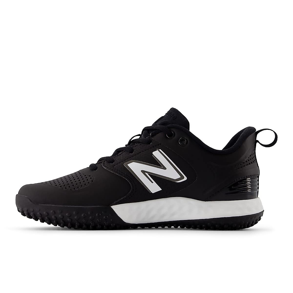 New Balance Women's Fresh Foam Velo V3 Turf-Trainer Softball Shoe, Black/White Synthetic, 8 Wide