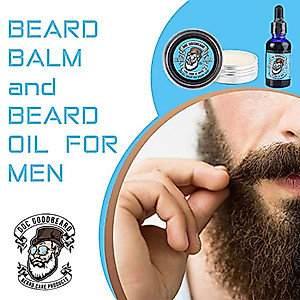 Doc Goodbeard Beard Growth Kit Includes Beard Balm and Beard Oil for Men - Natural, Organic, Softer, Smoother, Moisturized, Leave in Beard Conditioner for Men (Cool Drink of Water)