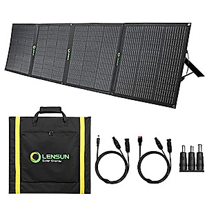 Lensun 200W Foldable Solar Panel with Innovative Leg Support to get Maximum Performance,Charge for (Goal Zero) Power Station,Solar Generator,Camper