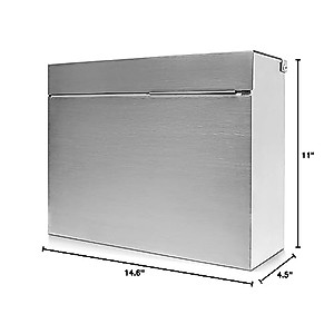 Stainless Steel Wall Mounted Mailbox, Custom Mailbox, Herman Mailbox by Movo Home (Large)