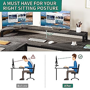 YITAHOME L Shaped Desk with File Drawer, 65" Large Computer Desk Corner Desk with Lift Top, Standing Desk Height Adjustable with Monitor Stand & Storage Shelves for Home Office, Grey