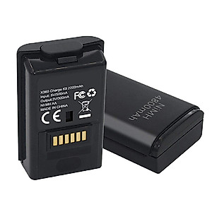 Cotchear Double 4800mAh Rechargeable Battery Pack + USB Charger Cable Pack + Charging Base for Xbox 360 Controller - Black