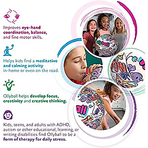 Ollyball Girl Power! The Ultimate Indoor Colorable Play Ball for Kicking and Coloring in The House! (Girl Power! Eco Pak (2 Pack))