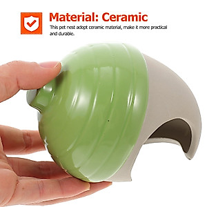 balacoo Toy Hamster Pets Ceramic Hamster Hideout Acorn Shape Small Animal House Guinea Pig Pet Cage Supplies for Gerbil Hamster Squirrel (Green Hamster Hamster Toy