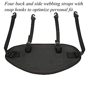 Lixada ​1pc Adjustable Kayaking Canoeing Sit On Top Kayak Seat Back Rest Seat Backrest Support Back Pad Band Antiskid Cushiony Black