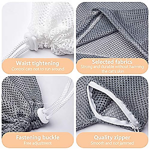Cat Bathing Bag Cat Cleaning Shower Bag- Adjustable Anti-Bite and Anti-Scratch Polyester Soft Restraint Cat Grooming Bag for Bathing, Nail Trimming, Injection, Medicine Taking （Gray）