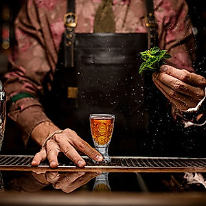 Nicunom 12 Pack Shot Glasses, 1.6 Oz Carved Shot Glass with Heavy Base, Round Shot Glasses Bulk, Lead-free Clear Shot Glass for Vodka, Whiskey, Tequila, Liquor, Espresso