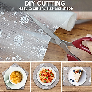 Shelf Liners for Kitchen Cabinets, Waterproof Drawer Liner Non Adhesive Bathroom Sink Liner, Fridge Liner No Slip Cupboard Mats EVA Place Mats Roll - Clear Snow 17.7"×118"