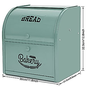 Olebes Bread Box, Metal Bread Box For Kitchen Countertop, Bread Storage Container Holds 2 Loaves Of Bread, High Capacity Breadbox, Bread Holder Suit Farmhouse Kitchen Decor For Counter