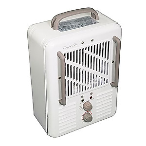 Comfort Glow EUH341 Milkhouse Style Electric Heater 5,200 Btu, White, Length: 7in, Width: 10.25in, Height: 15.5in