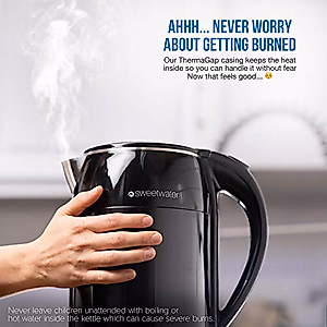 Electric Tea Kettle - 1.8L Hot Water Kettle Electric Water Boiler, Plastic-Free 100% Stainless Steel Chamber With Automatic Shut Off Base, Cordless Tea Kettle Electric Water Kettle - Sweetwater