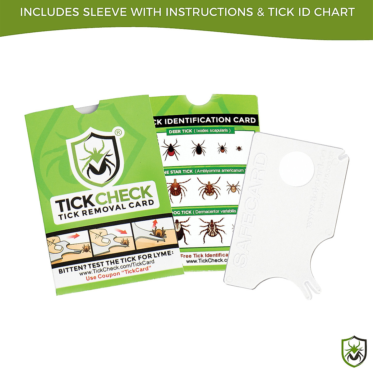 Tick Remover Card - Wallet Sized Tick Removal Tool with Free Tick ID Card & Testing Information - for People, Dogs, Cats (1 Pack)