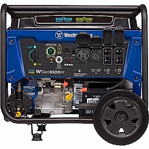 Westinghouse Outdoor Power Equipment 12500 Peak Watt Dual Fuel Home Backup Portable Generator, Remote Electric Start, Transfer Switch Ready, Gas and Propane Powered, CARB Compliant