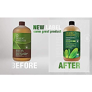 Desert Essence Thoroughly Clean Face Wash Original Deep Cleansing Formula with Tea Tree, Castile Soap & Coconut Oil - Gently Removes Oil & Impurities For Radiant, Revitalized, Smooth Skin - 32oz