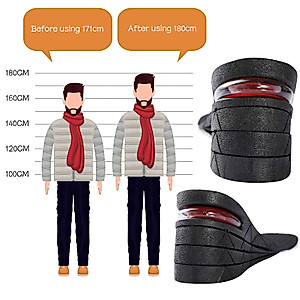Lansian Height Increase Shoe Insoles for Men Women, 4-Layer 3.54 inch Shoe Lifts Pad Lift Kit Air Cushion Heel Inserts Breathable