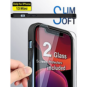 VIROMO Mirror Case for iPhone 13 Mini (ONLY) with Screen Protectors [2 Pack], Shockproof Soft Corners, Bye Bye Pocket Mirror, Cute Slim case for Girls, Womens