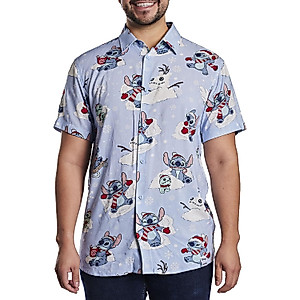 Disney Lilo & Stitch Snow Angel Camp Shirt, Unisex, XX-Large